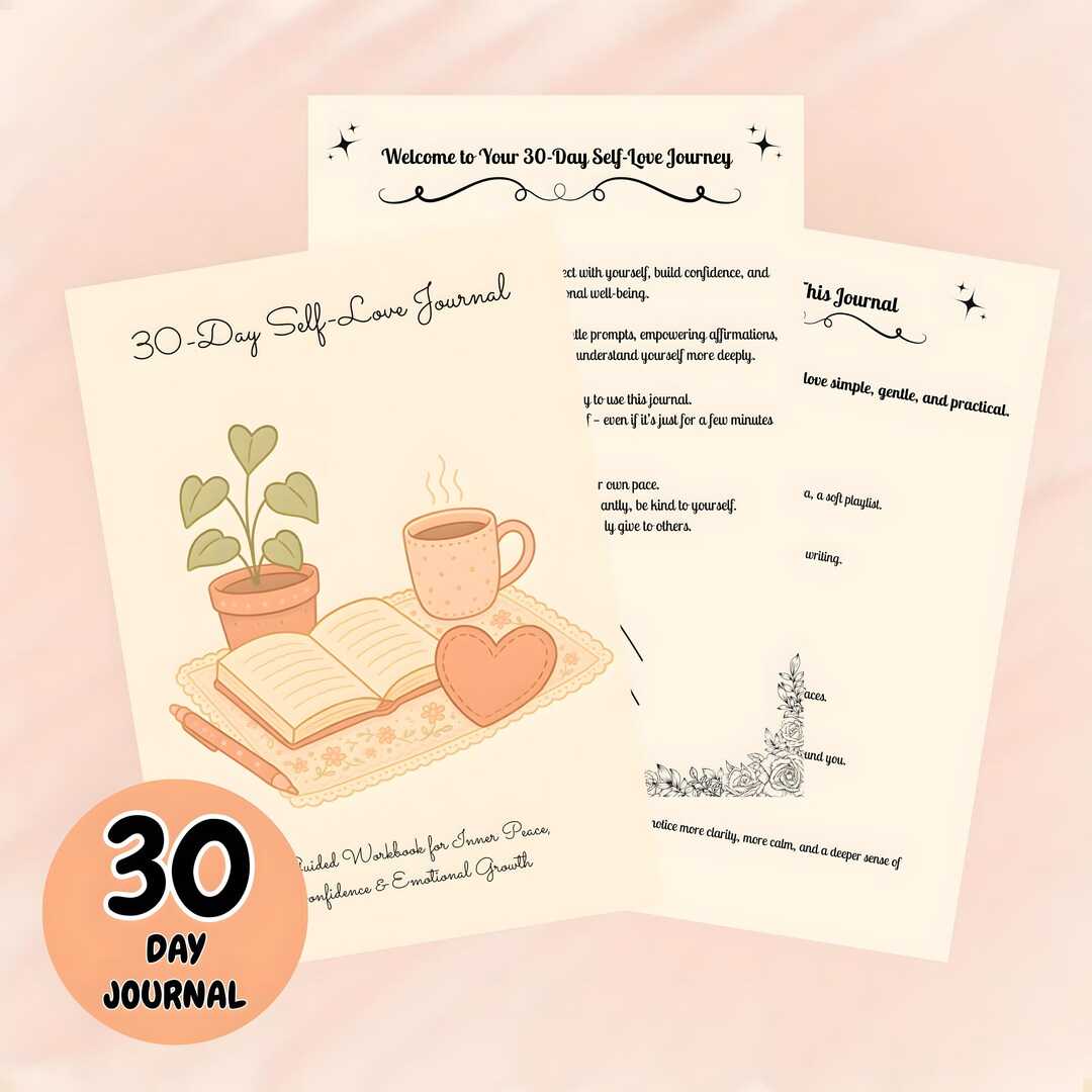 30 Day Self Love Journal | Guided Self Care Journal Printable | Digital ...