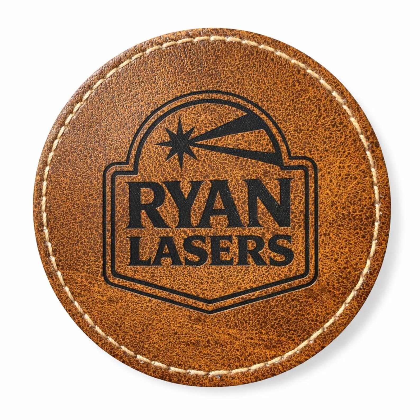 Custom Leatherette Patch – Logo or Text Engraved Patch, Iron-on ...