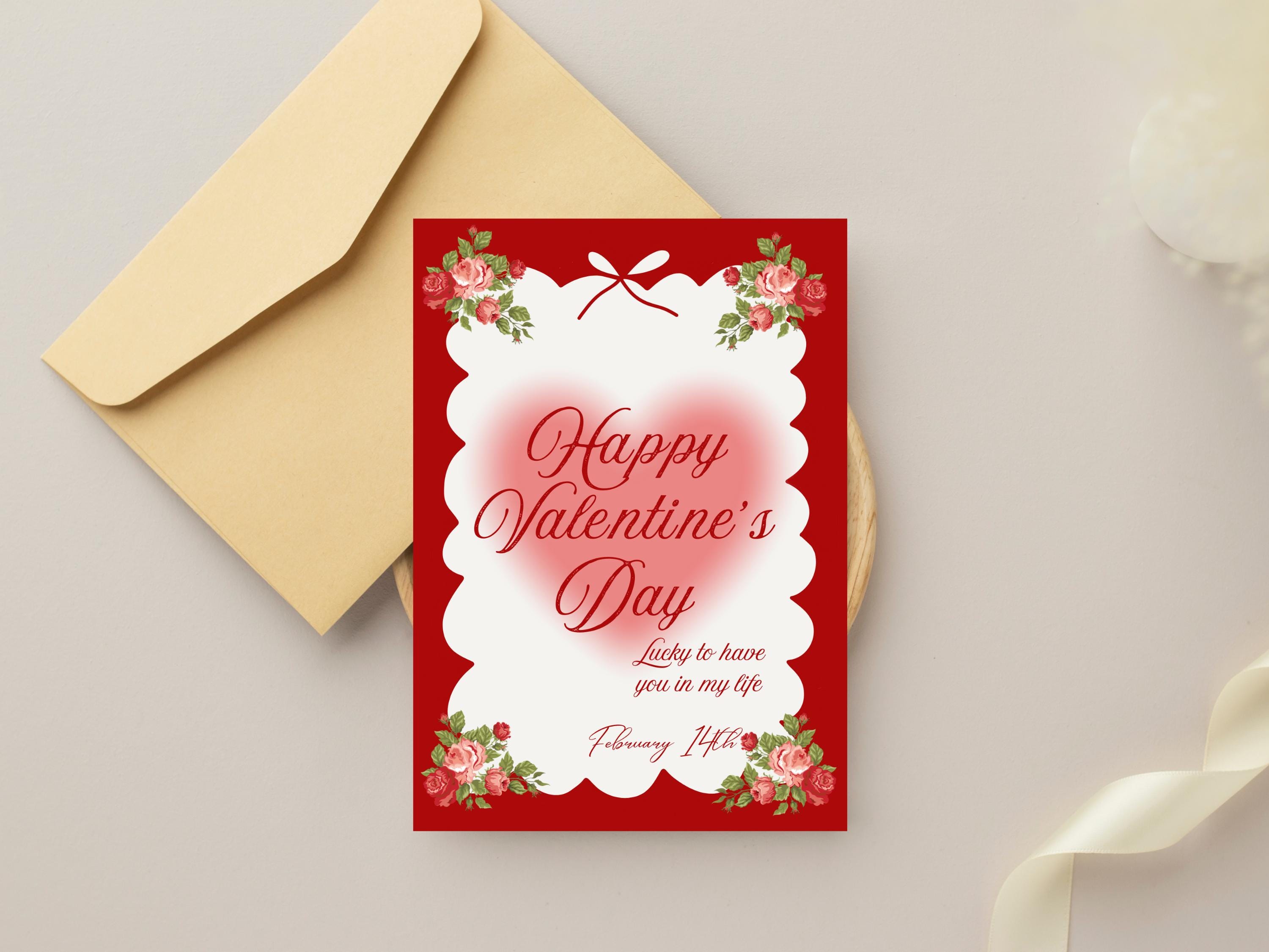 Editable Valentine's Card Template | Printable 8.5x11 Single Card ...