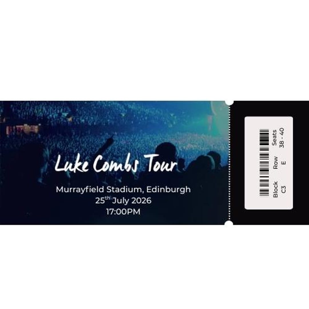 Luke Combs - Personalised Digital Ticket - Etsy