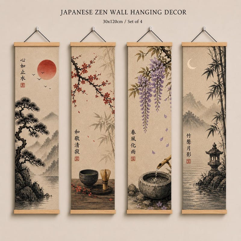 Zen Vertical Painting - Etsy UK