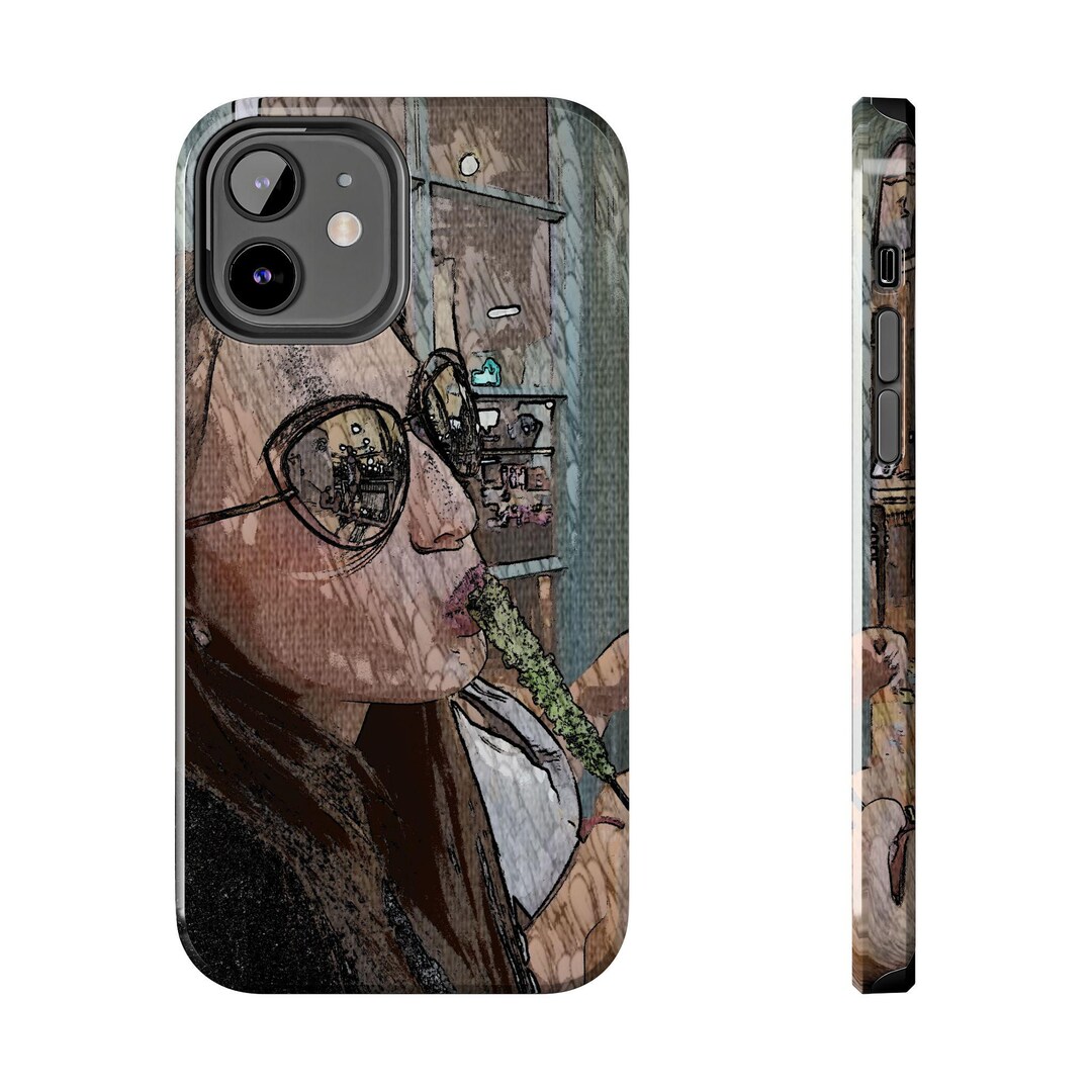 Stylized Portrait Phone Case | Sketch Art Profile With Sunglasses - Etsy