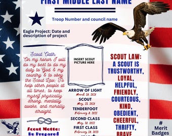 Eagle Scout Display for Court of Honor - Personalized Digital Download ...