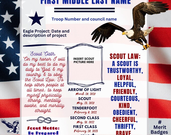 Eagle Scout Display for Court of Honor - Personalized Digital Download ...