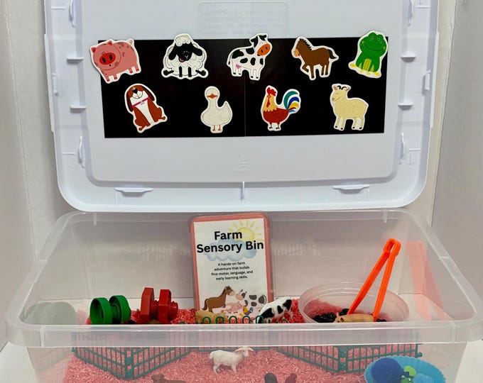 Farm Sensory Bin | Fall Sensory Kit | Farm Animals, Tractor Sensory Bin ...