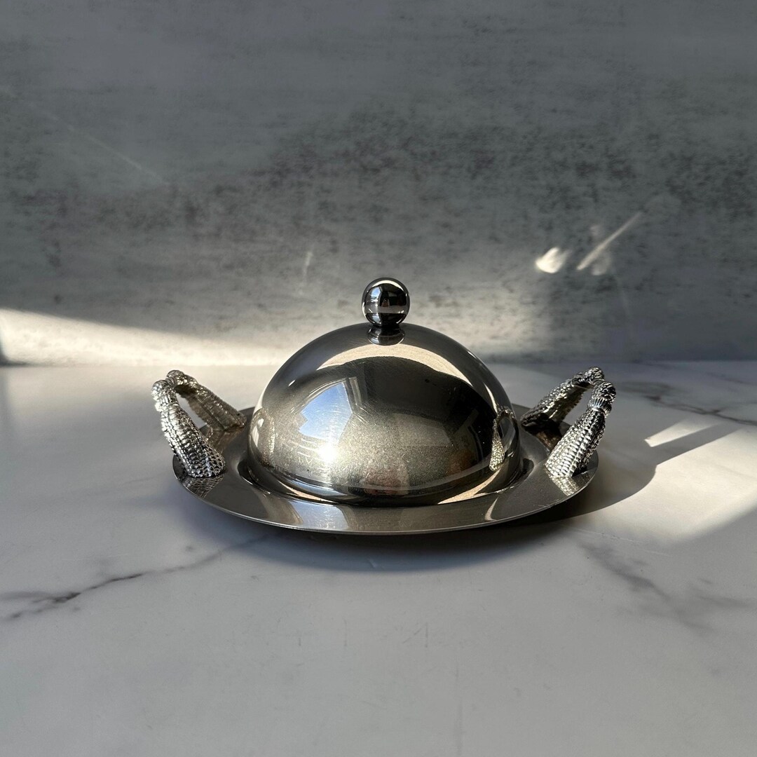 Vintage Silea Italy Silverplate Tassel Covered Butter Dish - Etsy UK