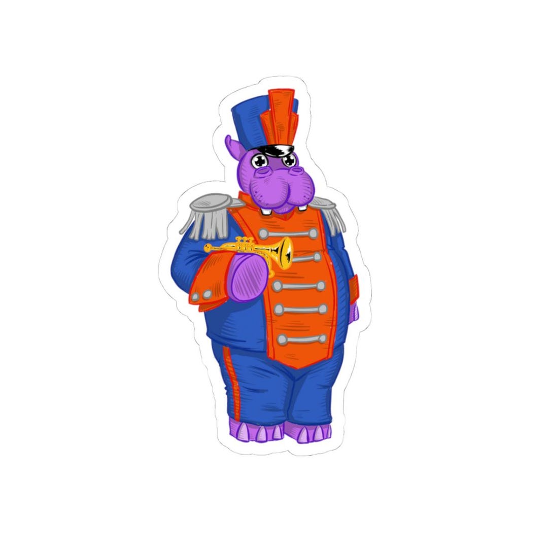 Purple Hippo Band Nerd Sticker | Kiss-cut Sticker - Etsy