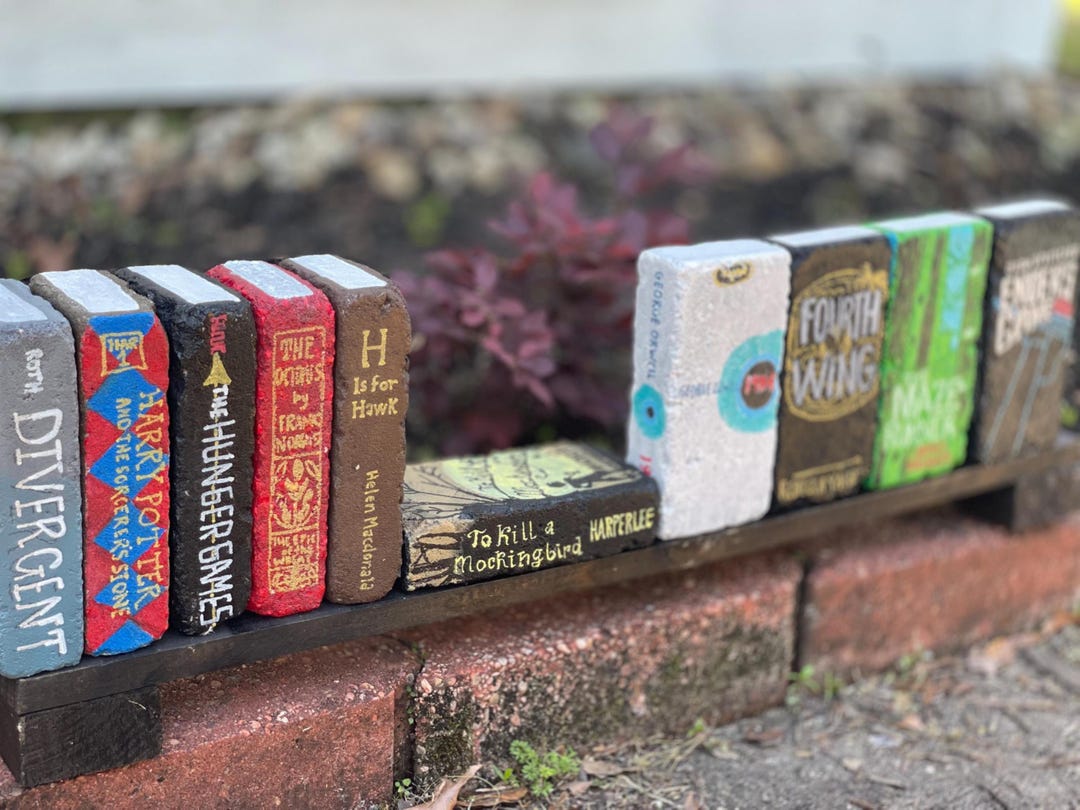 Custom Painted Book Brick, Literary Decor - Etsy