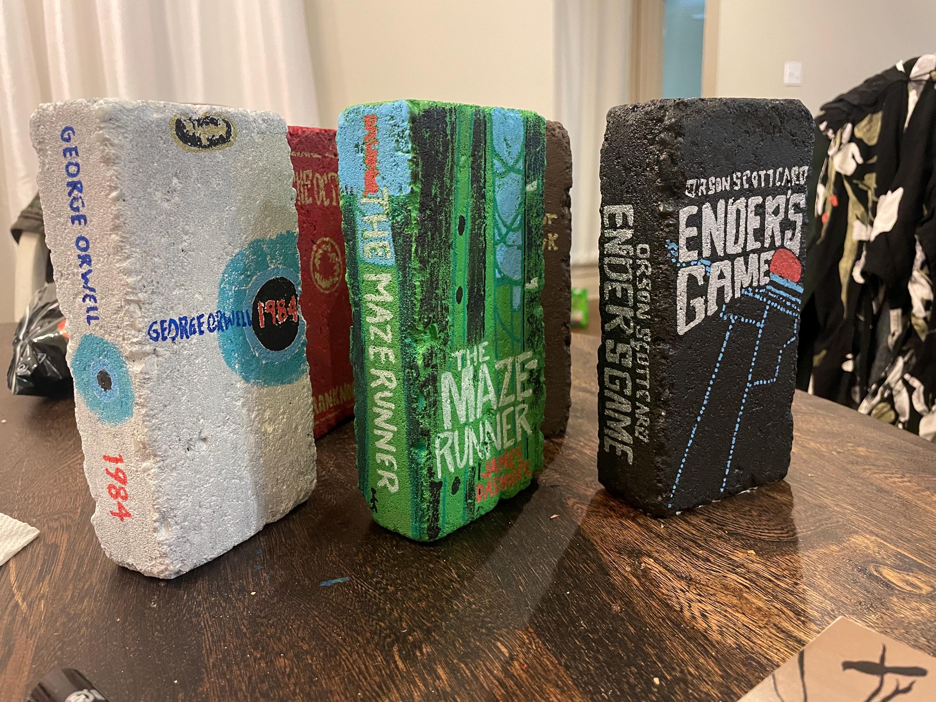 Custom Painted Book Brick, Literary Decor - Etsy