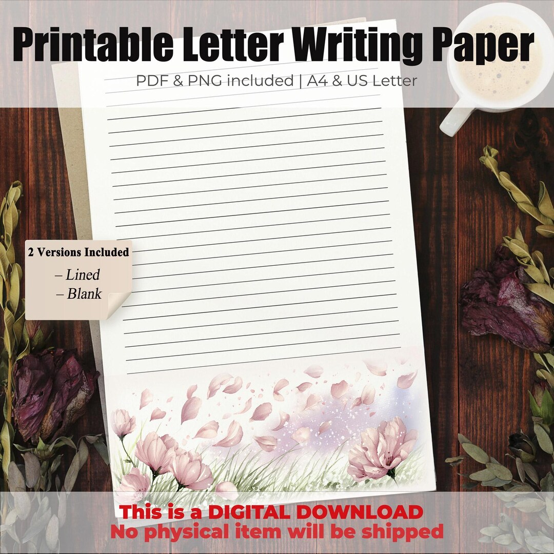 JW Floral Letter Writing Paper, Jehovah’s Witness Ministry Stationery ...