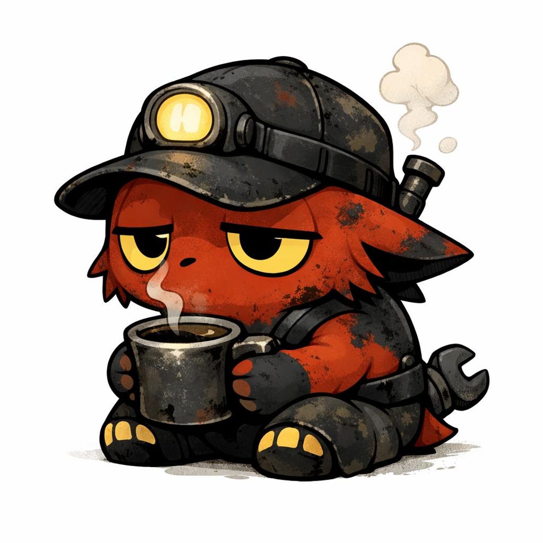 Tired Miner Fox Coloring Page – Coffee Break Printable (digital ...