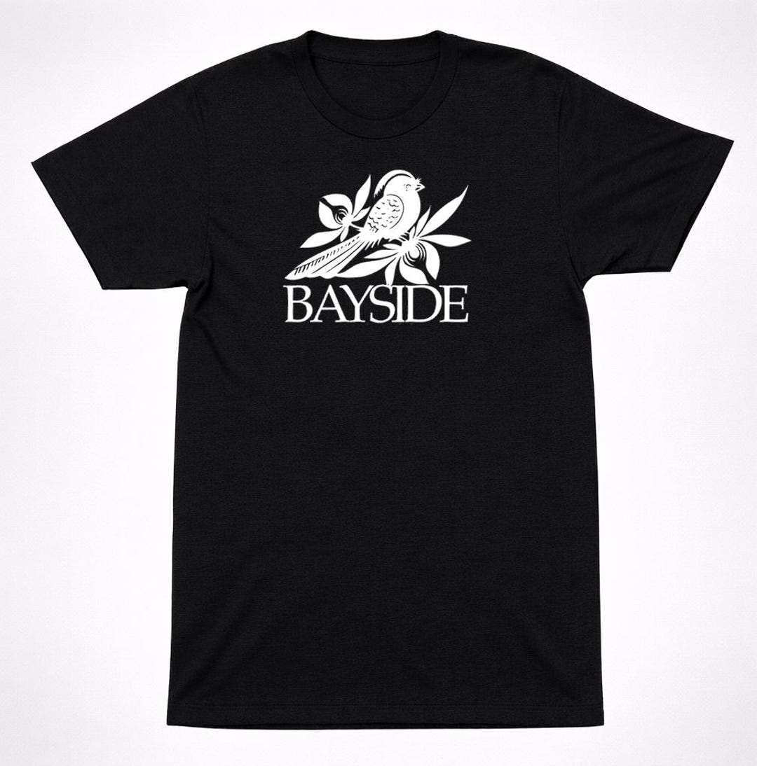 Bayside Bird Logo T Shirt Emo Punk Rock Band Tee, Floral Motif Perched ...