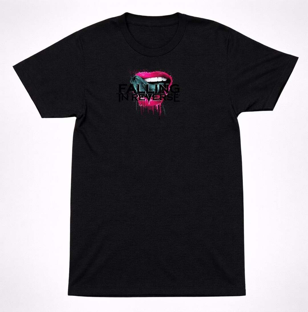 Falling in Reverse Lips Mouth Graphic T-shirt - Post Hardcore Rock Band ...