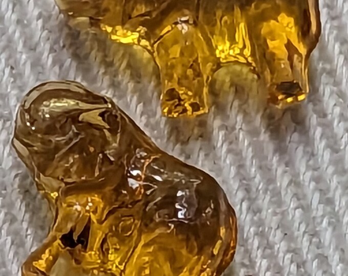 ANTIQUE Glass Elephants/)no-hole Figurine,charm,cracker Jacks// German ...