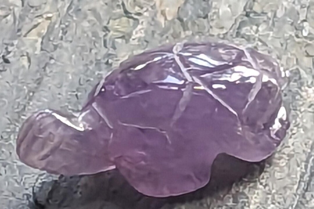 Amethyst Turtle Carving: Genuine Purple Stone Focal, No Hole (14x17mm ...