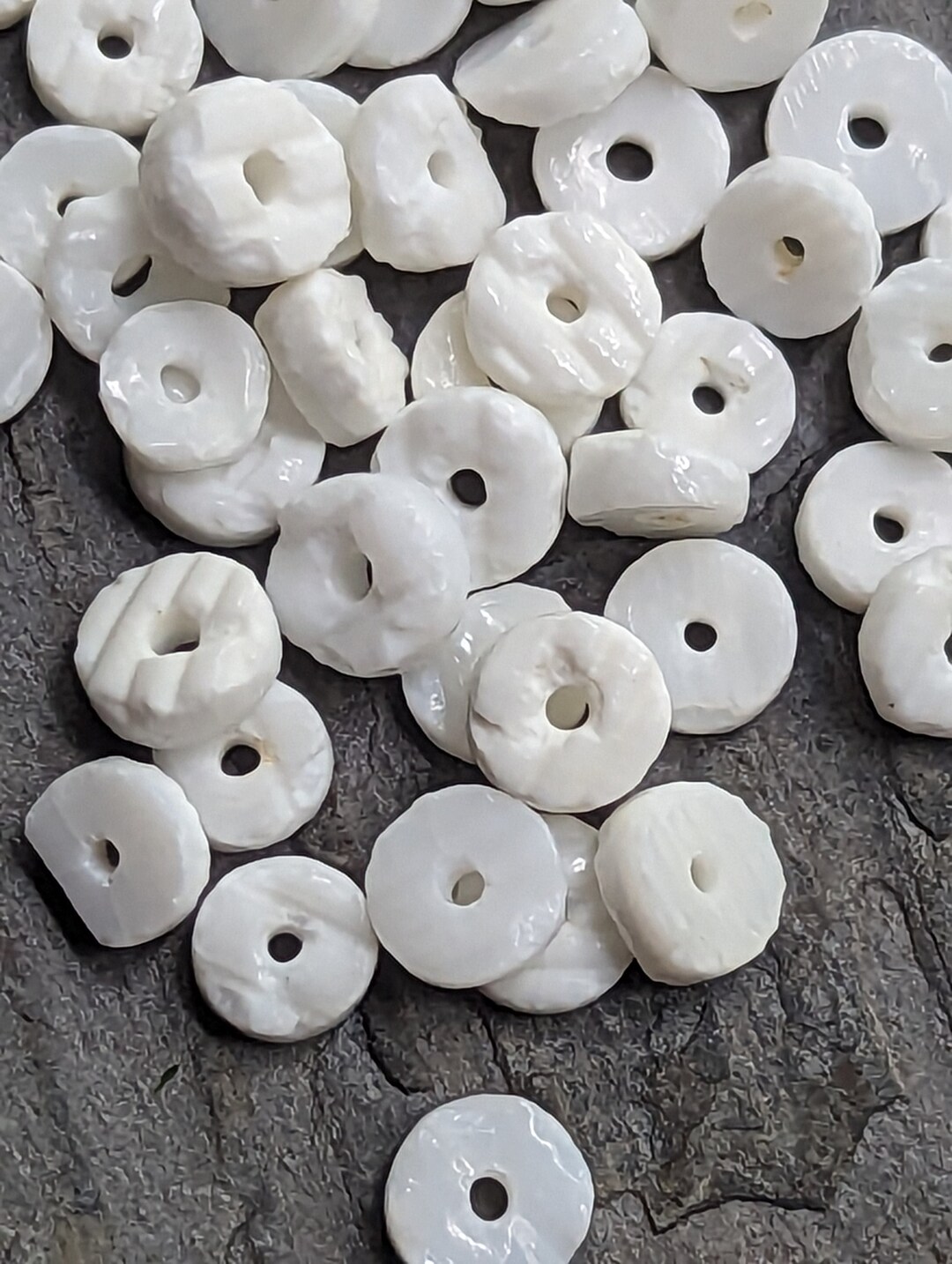 Glass Faux Shell Rondells//1960s Vintage Faux-shell Beads 5-6mm - Etsy