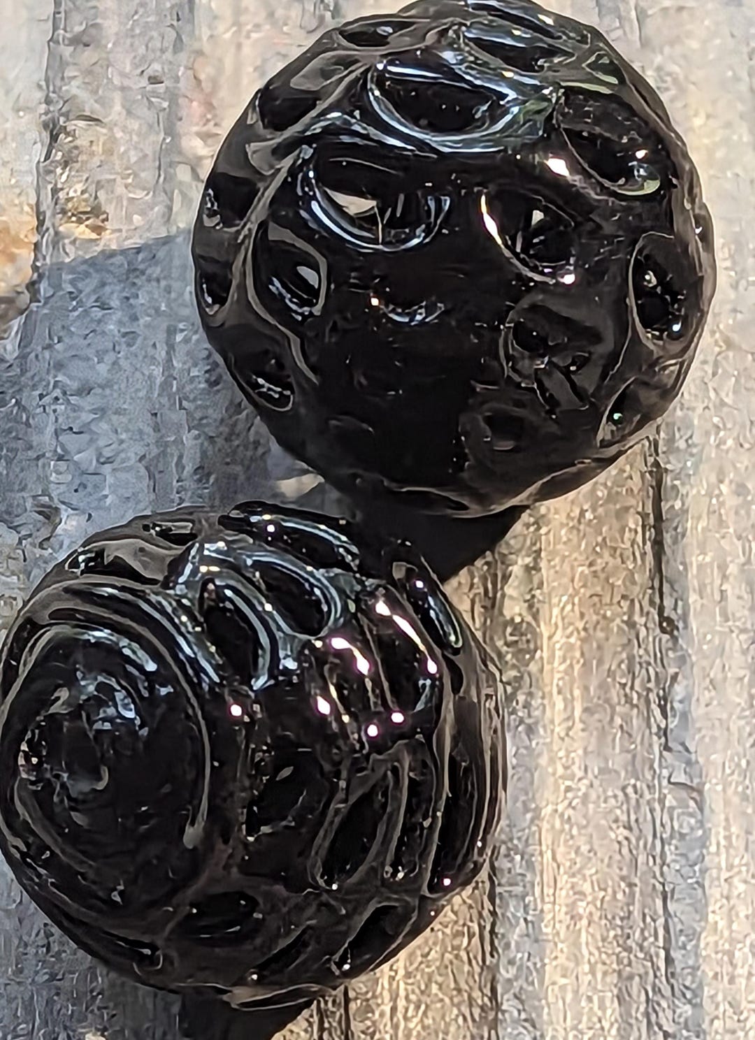 Rare ANTIQUE Japanese Glass Beads.1930s Black Opaque JAPAN 18mm//cherry ...