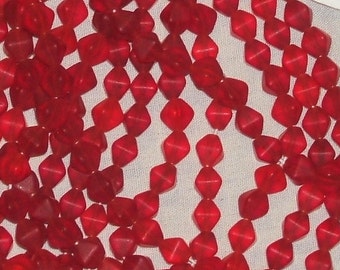 Fifty 6mm Dark Ruby Red, Garnet Bicones, Pressed Glass Czech Beads ...