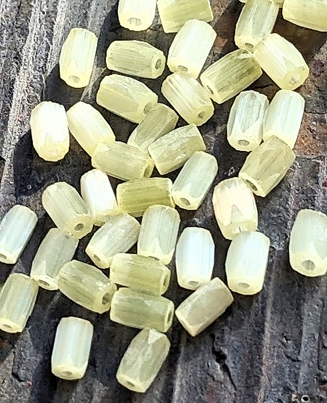 Antique German Glass Beads,atlas Glass Beads,jonquil YELLOW Satin Glass ...