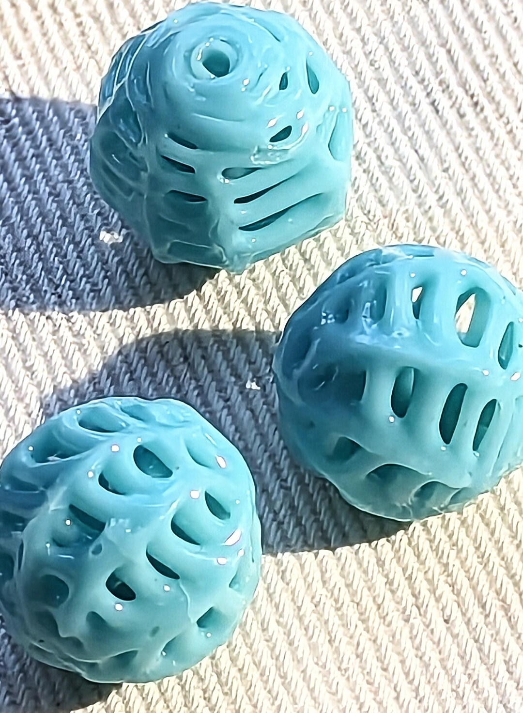 Rare ANTIQUE Japanese Glass Beads.1930s Opal Turquoise JAPAN 12mm ...