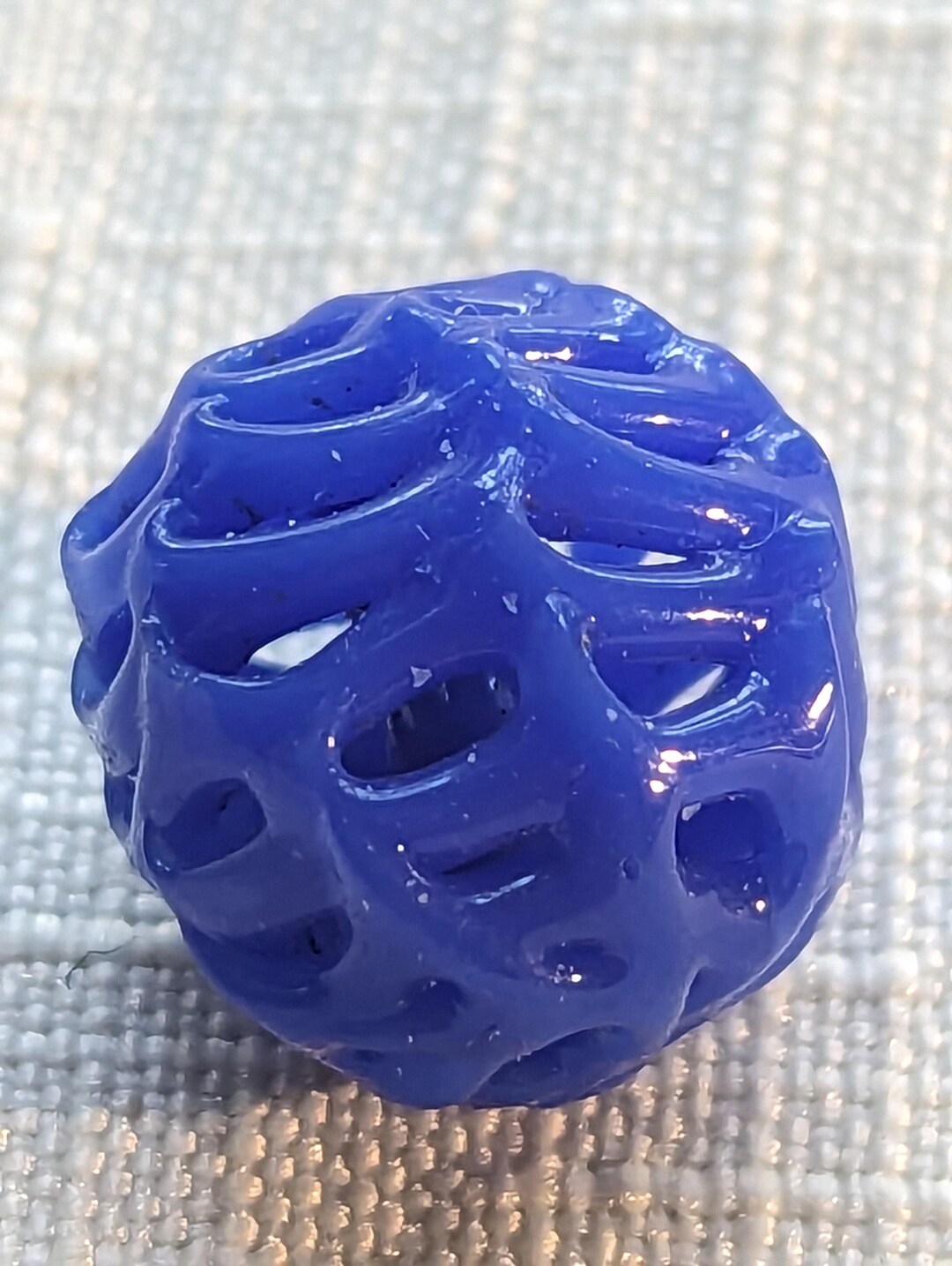 Rare ANTIQUE Japanese Glass Beads.1930s Opal Cobalt Blue JAPAN 16mm ...