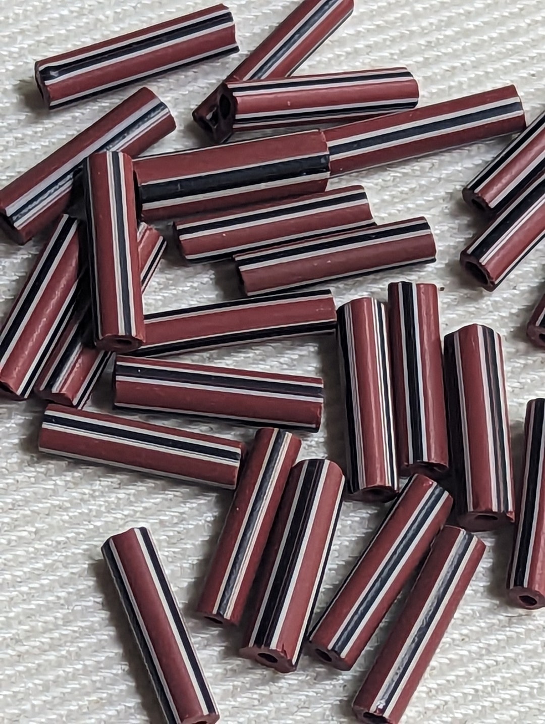 Antique VENETIAN Glass Bugle Beads, Vintage Glass BEADS Russet Mahogany ...