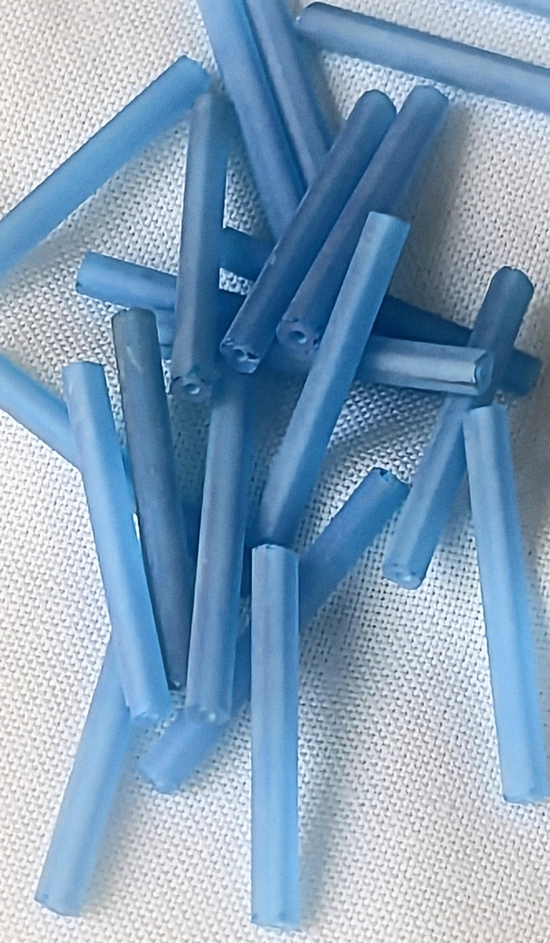 AQUA, Rainbow Skies//vintage GLASS BUGLE Beads 20mm Czech 40 - Etsy