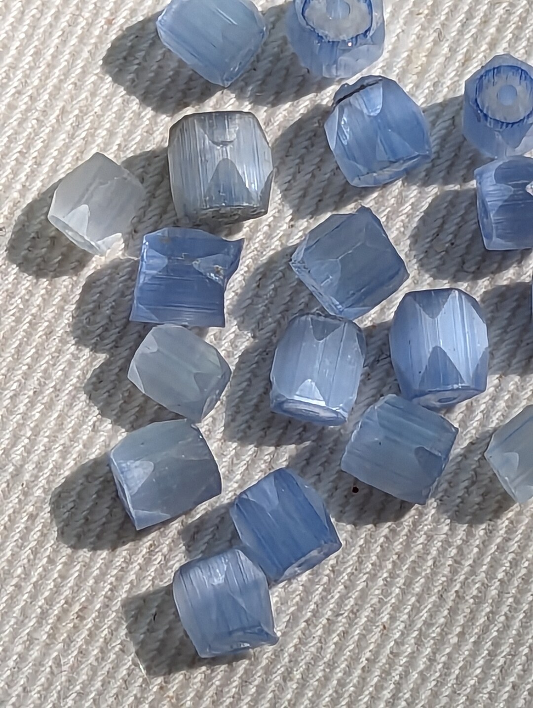 1930s Antique ATLAS Beads// Vintage Satin Glass BEADS// GERMAN Cut ...