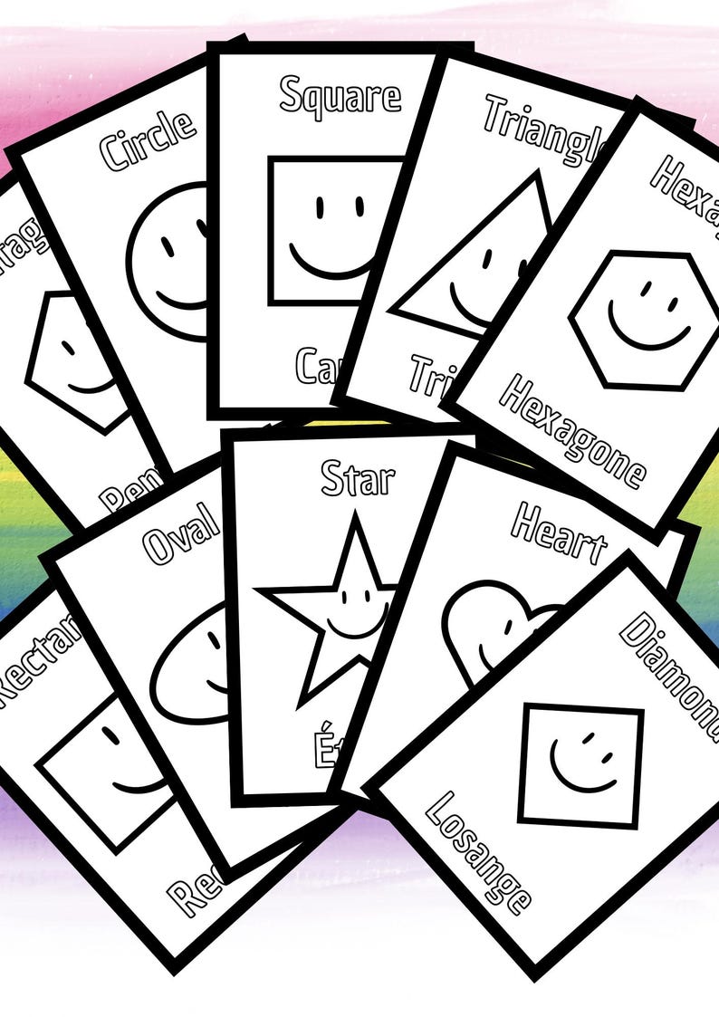 Bilingual Shapes Coloring Book | English & French, Kids Learning ...