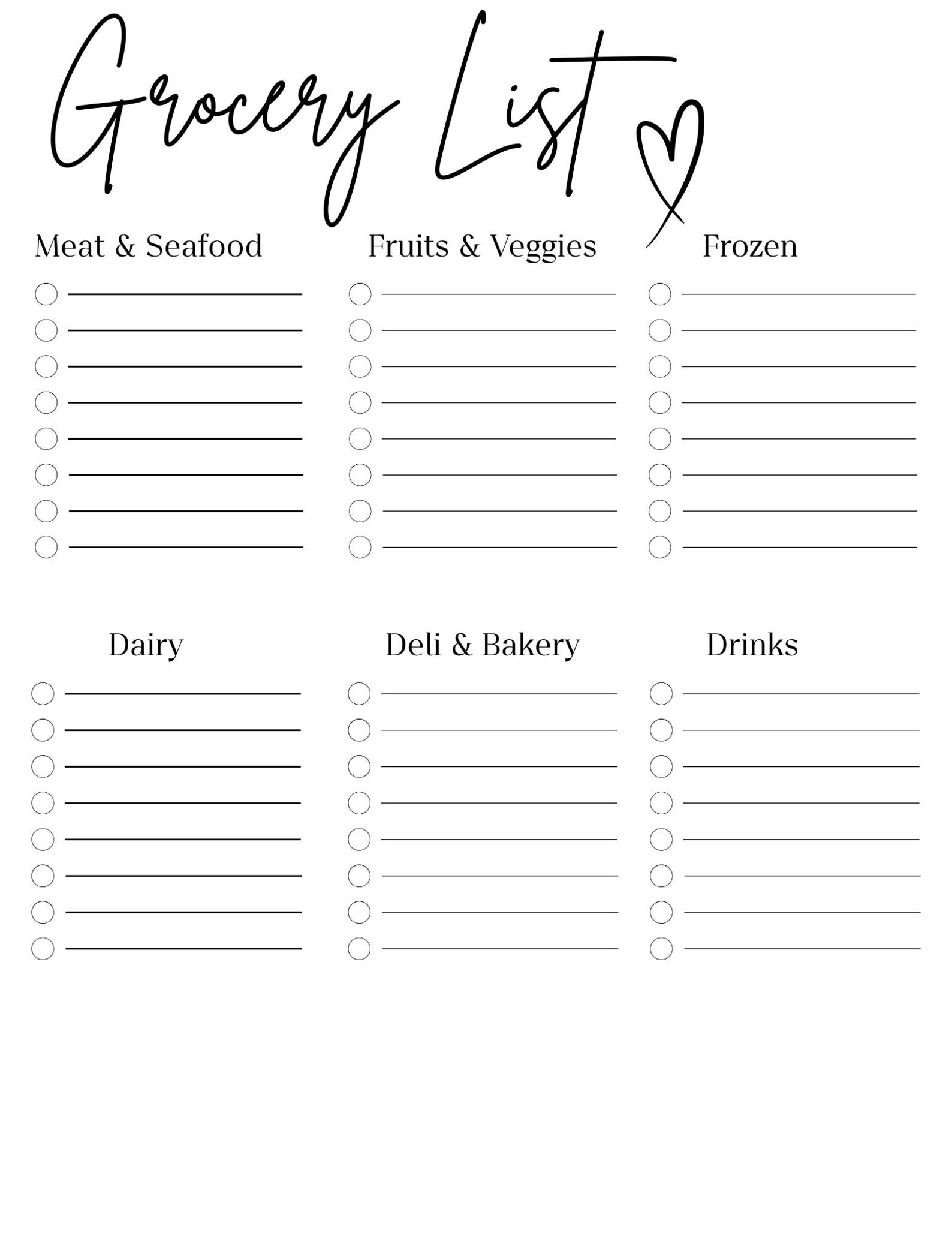 Minimalist Printable Grocery List | Editable Shopping List | Instant ...
