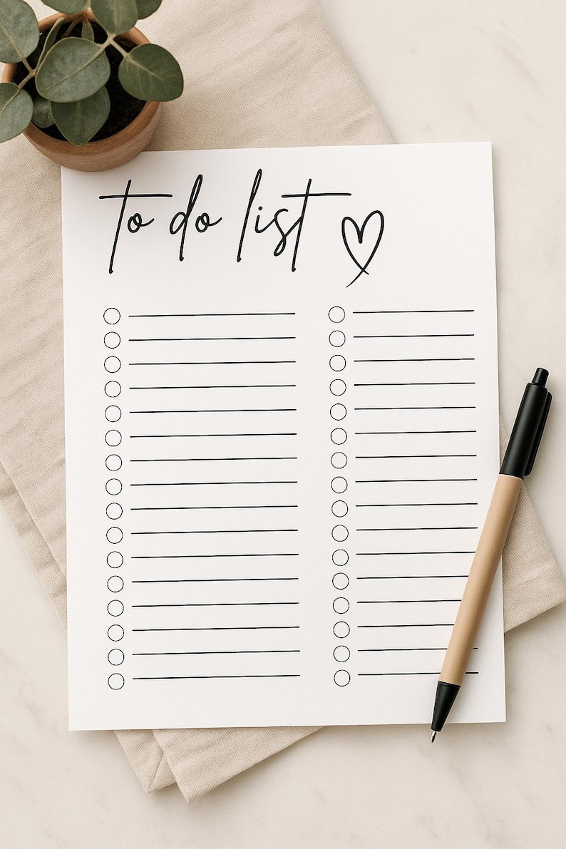 Minimalist To-do List Printable, Productivity Checklist, Planner Insert ...