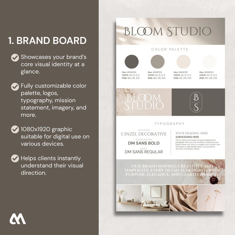 Editable Branding Kit – Brand Board, Logo Sheet & Guidelines Template ...