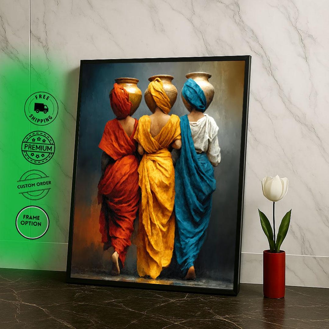 Vibrant African Women Canvas Art Print, Colorful Robes Decor - Etsy