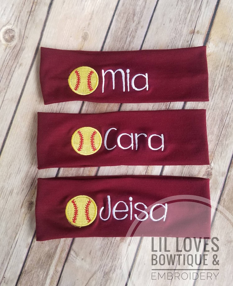 Softball headband girls sports headband team gifts team | Etsy