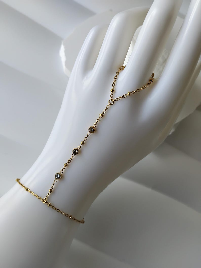 Gabrielle Gold Stainless Steel Hand Chain – Women's Hand Chain ...