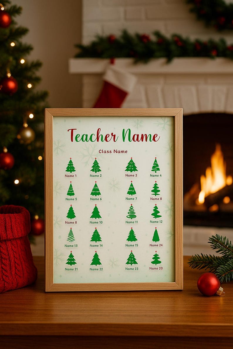 Personalized Christmas Class Poster • Teacher Gift • Custom Student ...