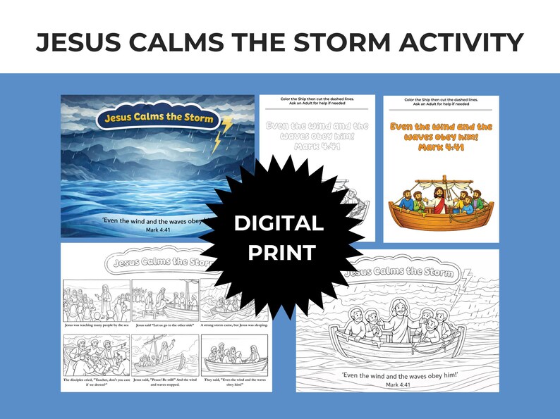 Jesus Calms Storm Activity Pack | Sunday School Bible Craft Digital ...