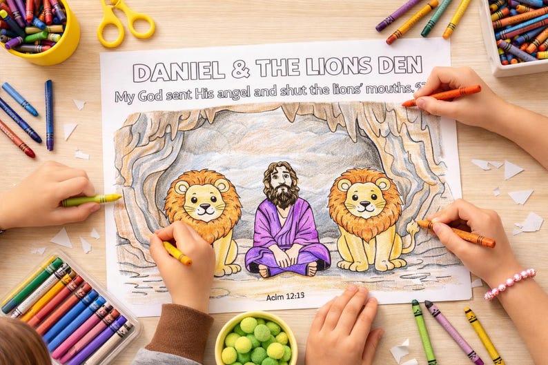 Daniel Lions Den Bible Craft Activity for Kids | Sunday School ...