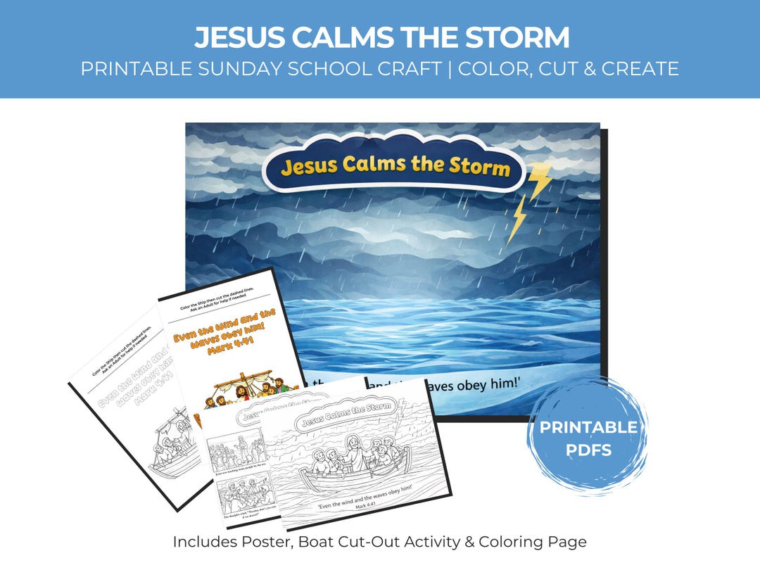Jesus Calms Storm Activity Pack | Sunday School Bible Craft Digital ...