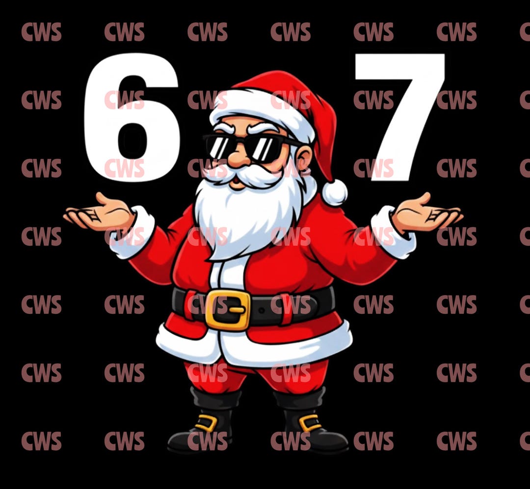 Cool Santa 67 Birthday PNG | Funny Christmas Santa Clipart | Santa With ...