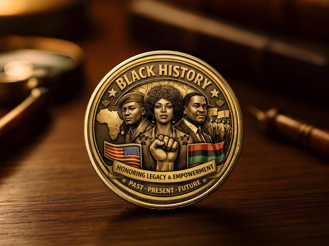 Black History Commemorative Coin, African American Heritage, Antique ...