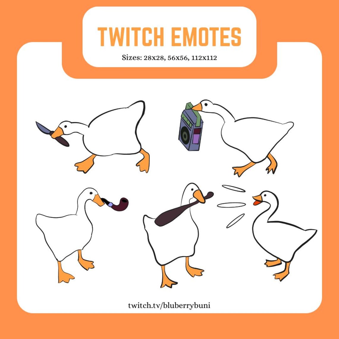 Goose Twitch Emotes | Twitch & Discord | Instant Download - Etsy