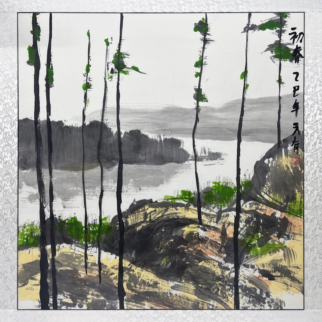 Early Spring Awakening – Original Chinese Ink Painting, Hand-painted ...