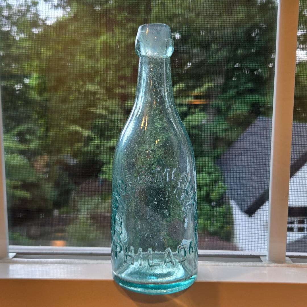 Antique Aqua Circa 1870's Weiss Beer Type Bottle Connor & Mcquaide ...