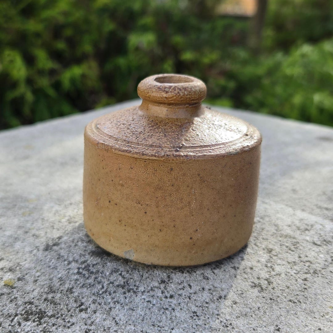 Small Antique Desk Top Stoneware Pottery Ink Bottle Dug in New Jersey ...