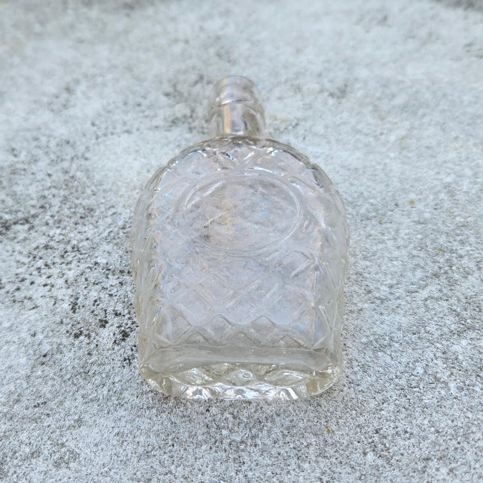 Antique 1890's Small Size Clear Glass Quilted Flask - Etsy