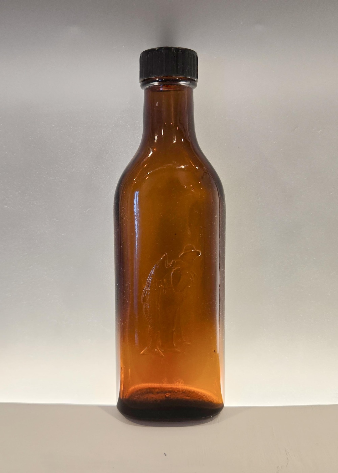 Vintage Amber Medicine Bottle Cod Liver Oil Man With Fish Pictured - Etsy