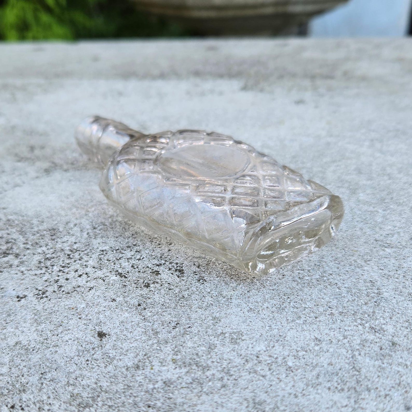 Antique 1890's Small Size Clear Glass Quilted Flask - Etsy