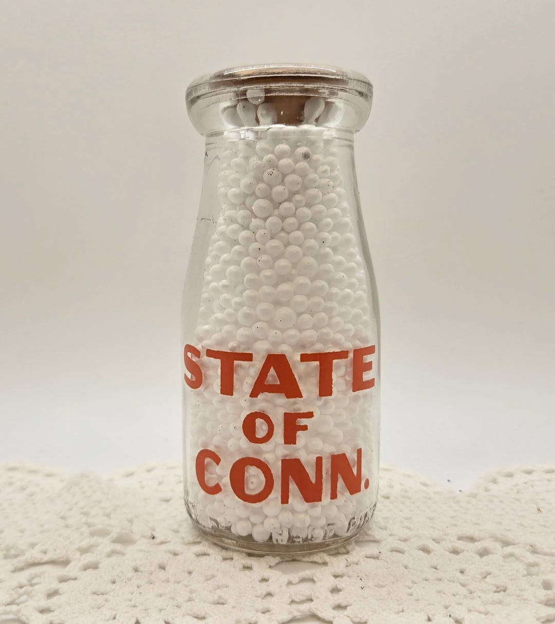 Vintage Half Pint Size Milk Bottle State of Connecticut With State Seal ...