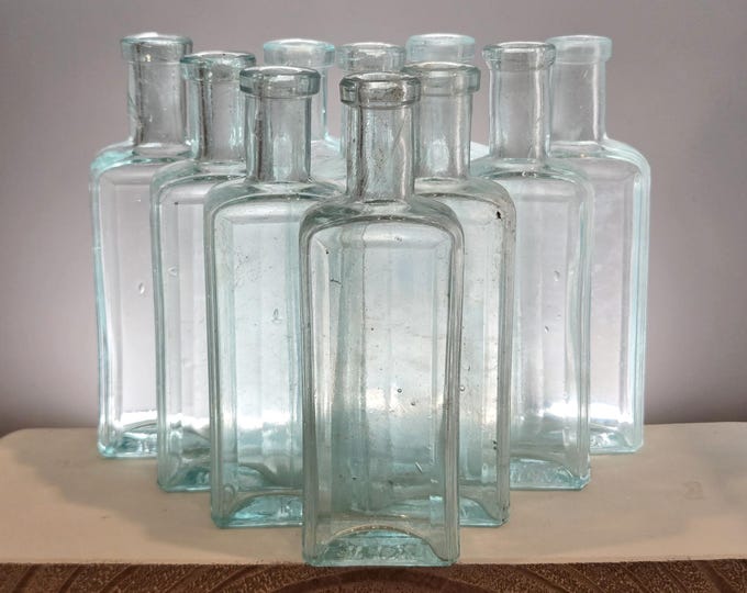 Lot of Ten Identical Cork Top Antique Mold Blown Medicine Bottles 1900 ...